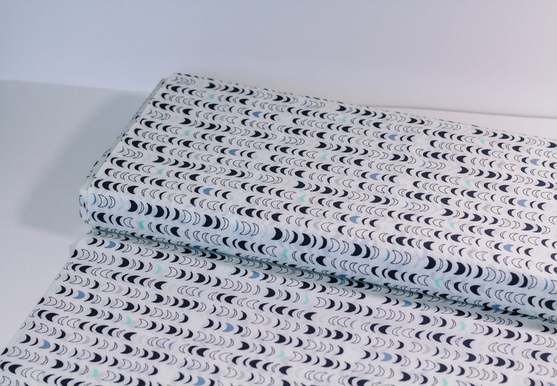 Lunar Stamps Moon fabric Fabric by the yard crescent moon | Etsy