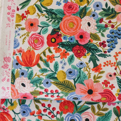 Spoonflower's Summer Bloom in White Fabric Designed by | Etsy