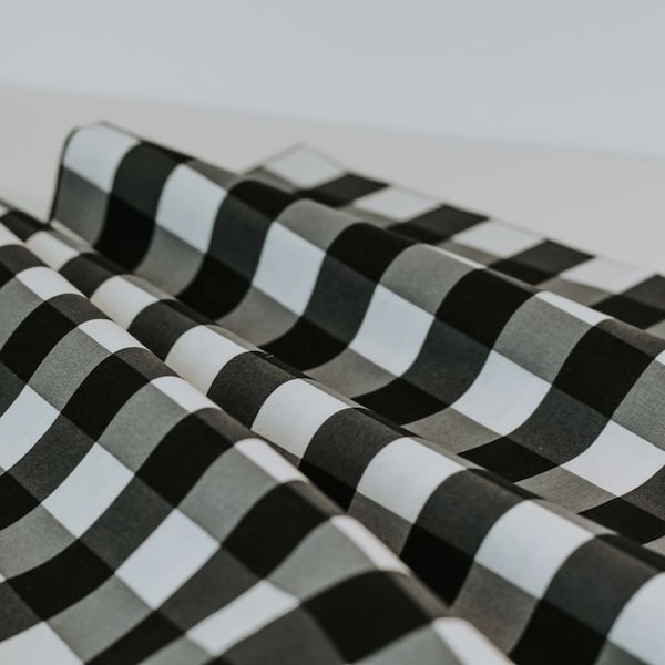 Black and White Checkered Fabric - Etsy