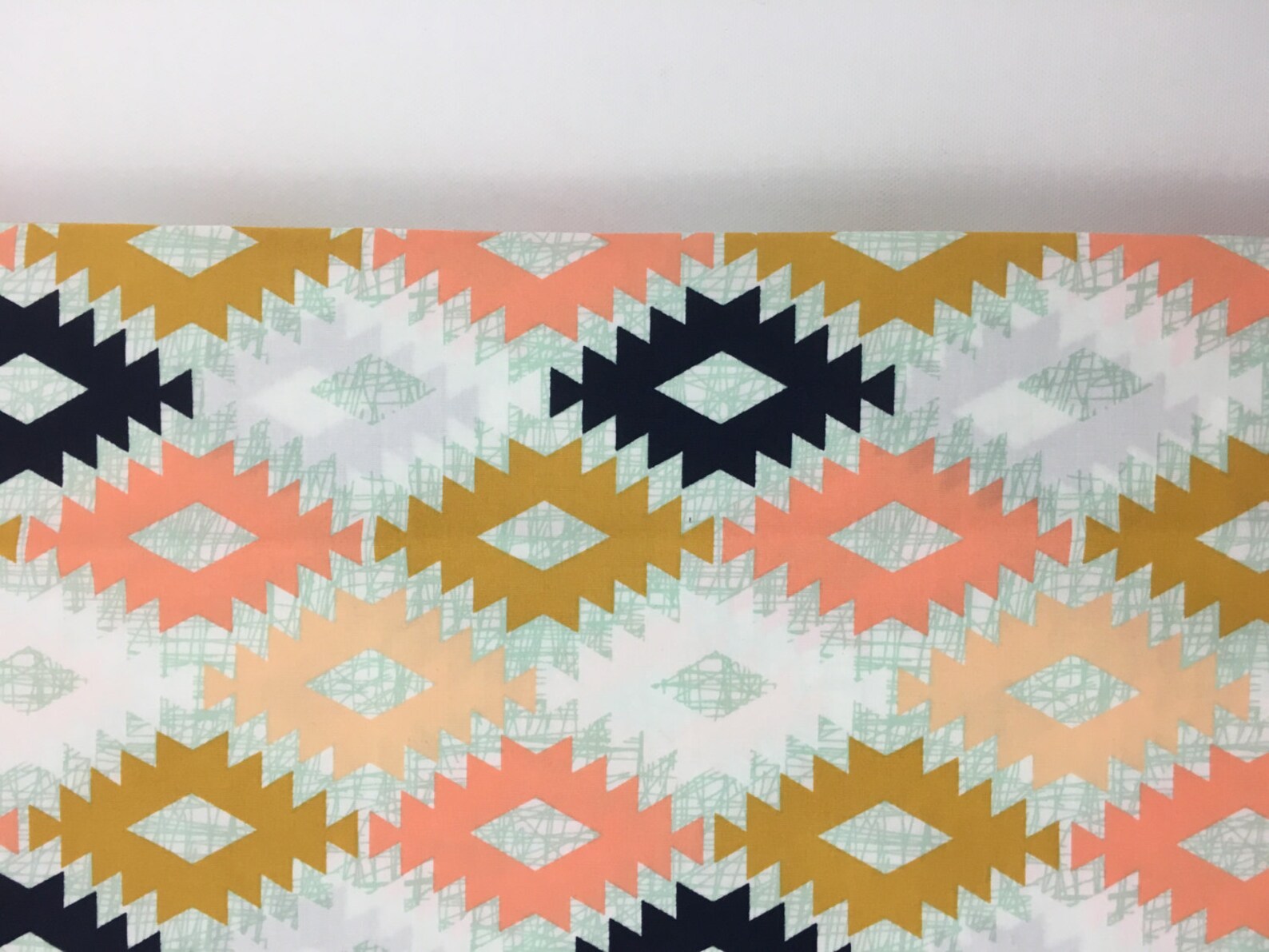 Agave Field Arizona Fabric Gold Navy Mint Coral and Rose - Etsy