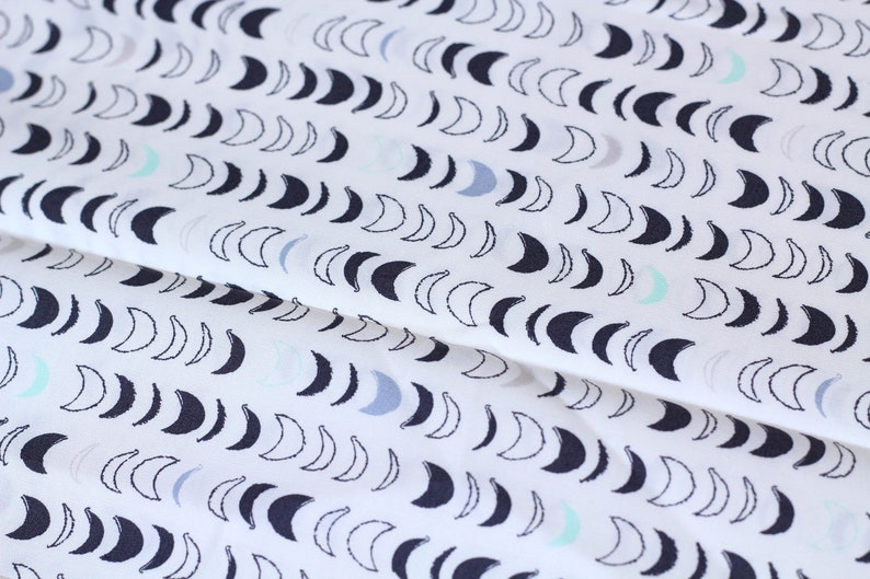 Lunar Stamps Moon Fabric Fabric by the Yard Crescent Moon - Etsy
