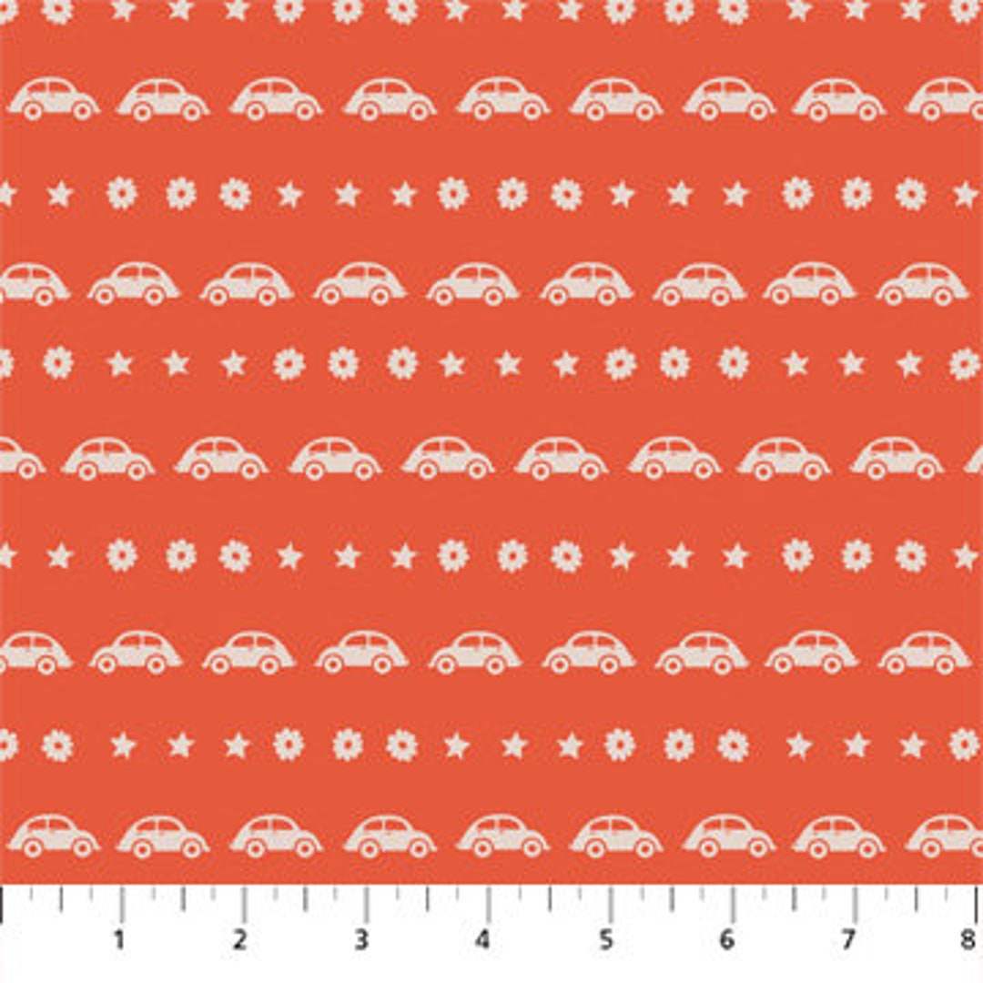 Pickle Juice Slug Bug 90653-24 FIGO FABRICS Pink and Red Volkswagen ...