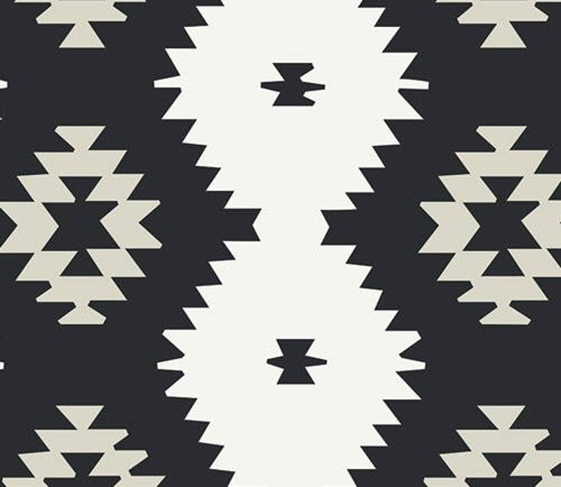Black and White Aztec Southwestern Fabric by the Yard - Etsy