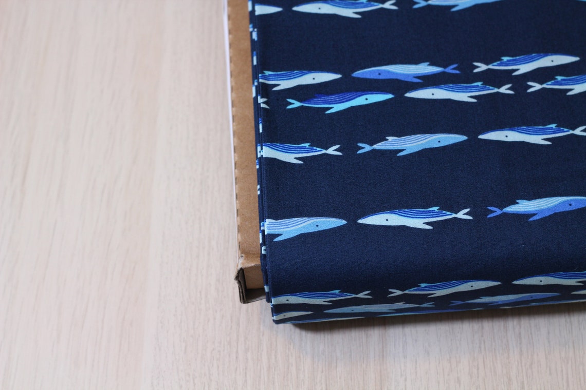 Oceania Nightlight Fabric Fabric by the Yard Whales Sharks | Etsy