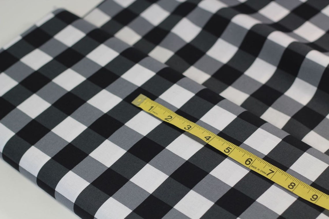 Buffalo Check, Black Check, Black + White Checker, Fabric, Fabric by ...