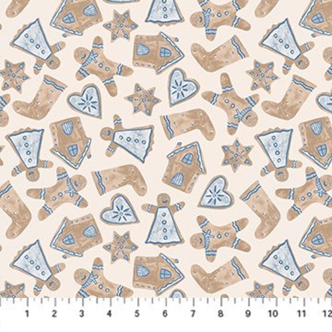 Gingerbread Cookies Fabric Christmas Cookies Fabric Winter Frost ...