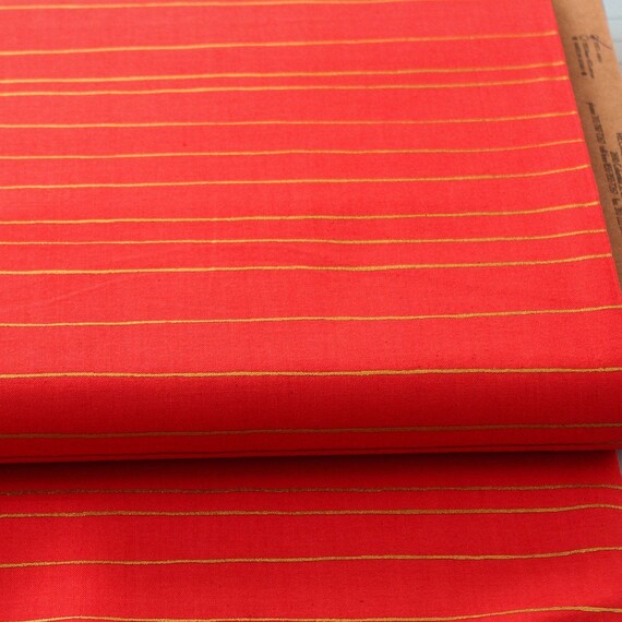 Red and Gold Fabric by the Yard Red Stripe Gold Stockings | Etsy