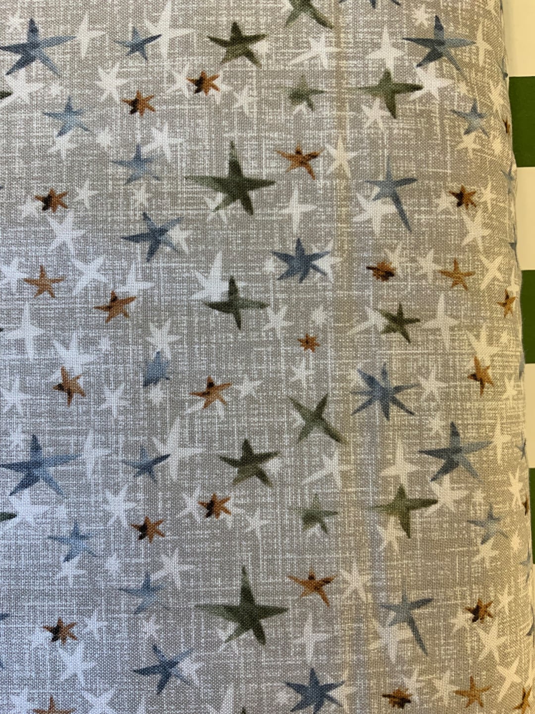 Christmas Star Fabric: Taupe Metallic Star Pattern, Quilting Cotton - Etsy