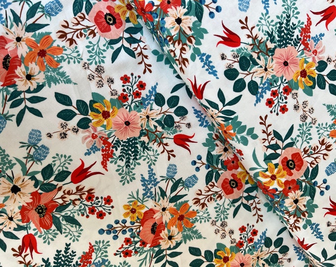 Lady Bird Porcelain Wild Flowers Cotton Fabric Floral Fabric Crystal ...