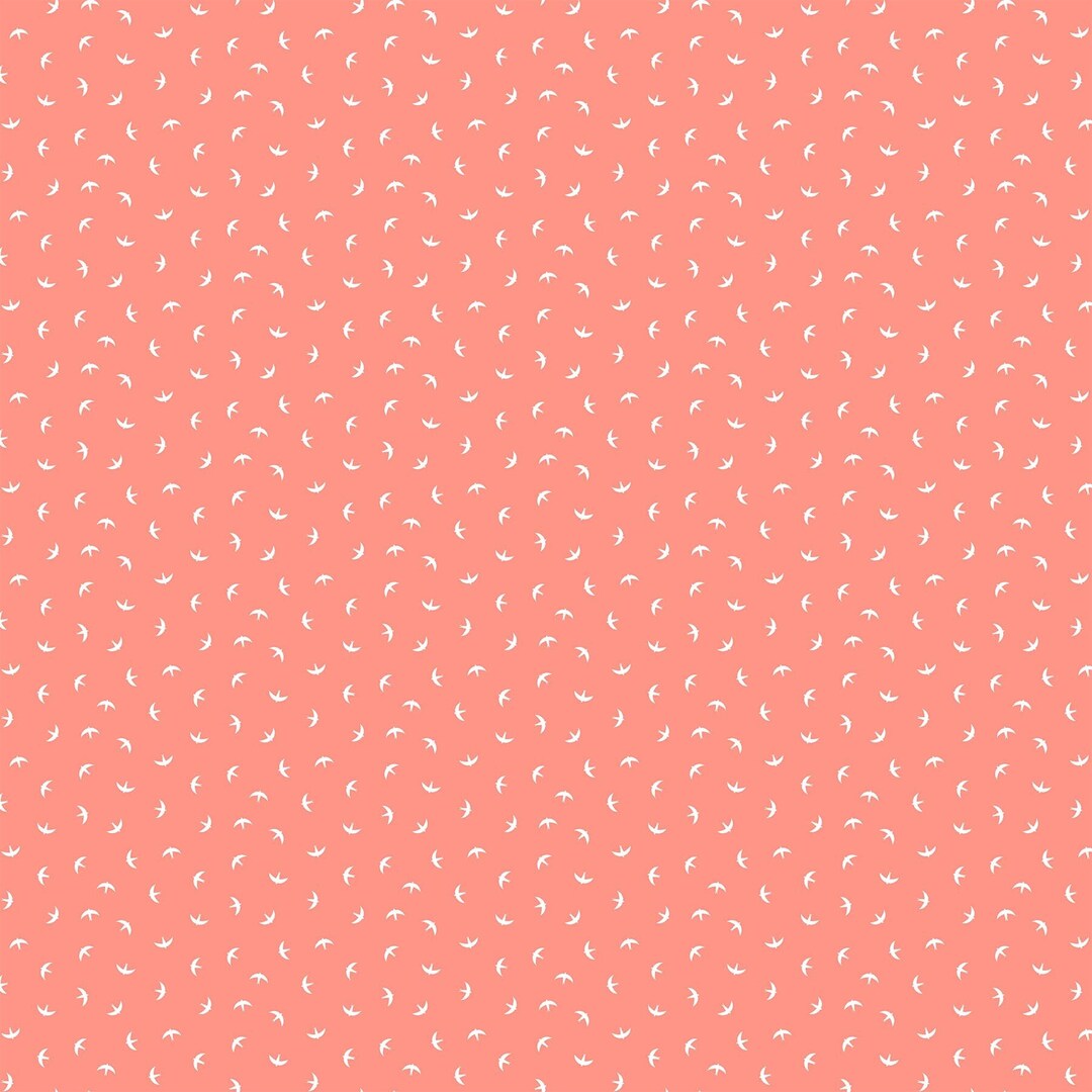 Splendor 90680-21 Flying Birds on Peach Coral Fabric FIGO Fabrics ...