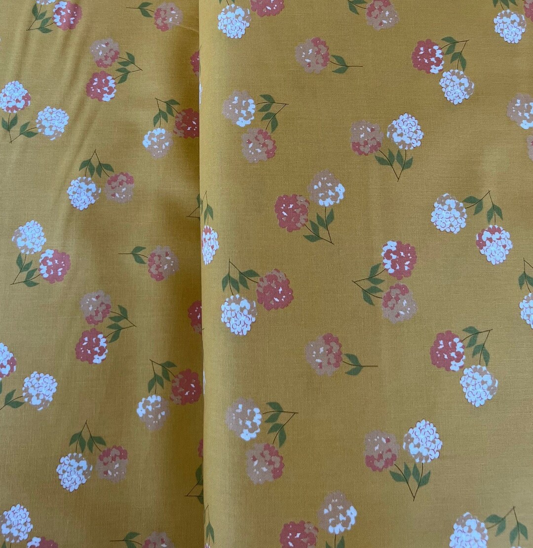 Lady Bird Yellow Floral Cotton Fabric by Crystal Manning - Etsy