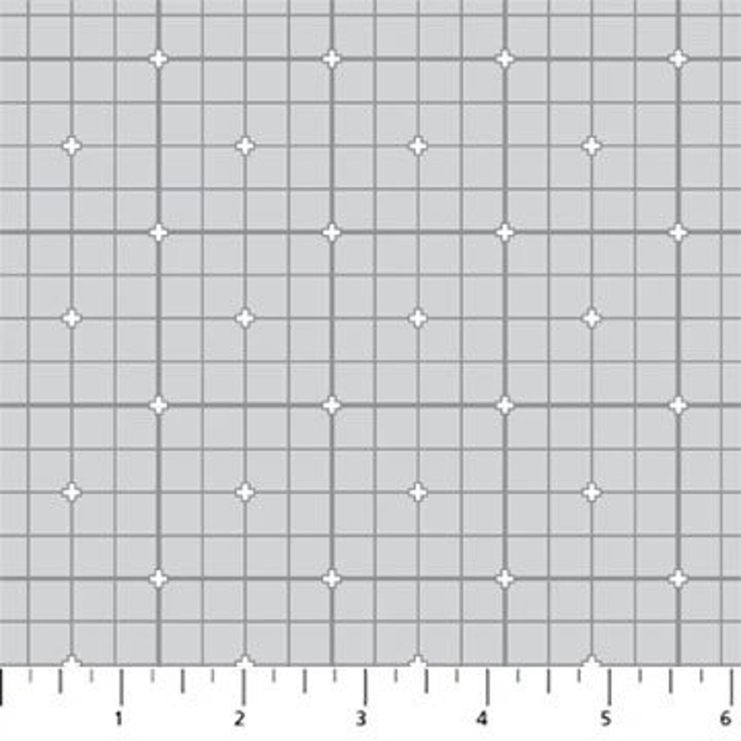 Grid in Grey Fabric by the Yard, Fat Quarter, 1/2 Yard FIGO Fabrics ...