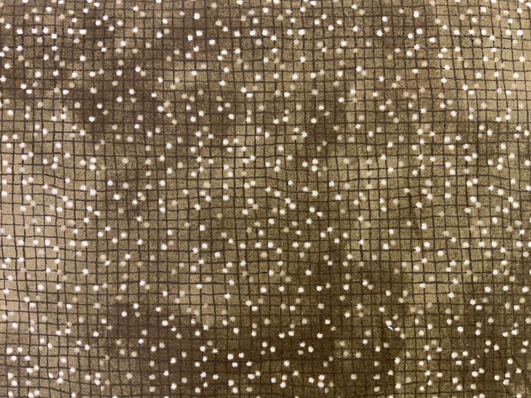 Marcel 90293 Figo Fabrics, Green Grid Dots, Dusty Brown - Etsy
