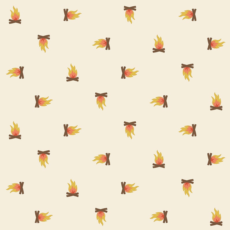 Campfire Fabric Camping Crew Pebble Fire Cotton and Steel RJR - Etsy