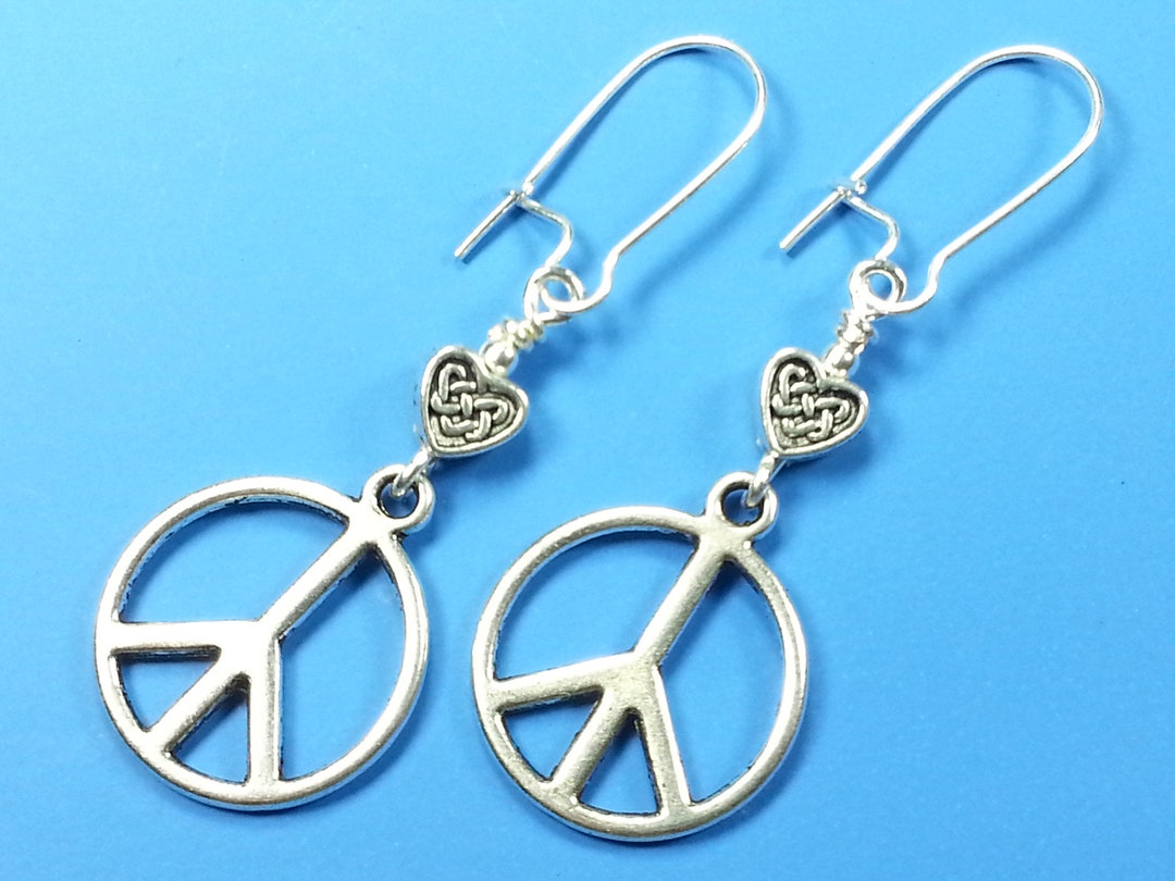 5 Designs...peace Symbol Earrings (3/4 Inch Diameter) With Your Choice ...