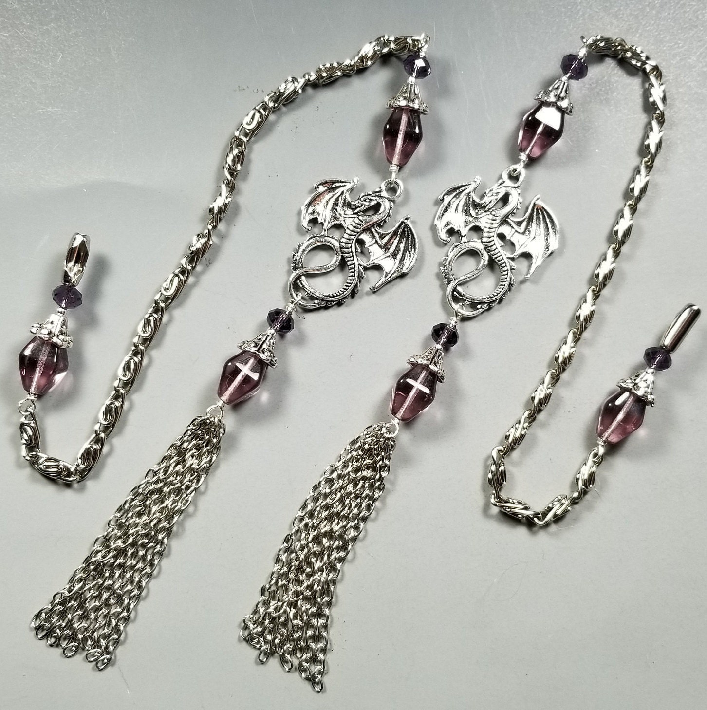 Ceiling Fan/light Pull Chain Set With Dragons, Tassels, Czech Glass ...