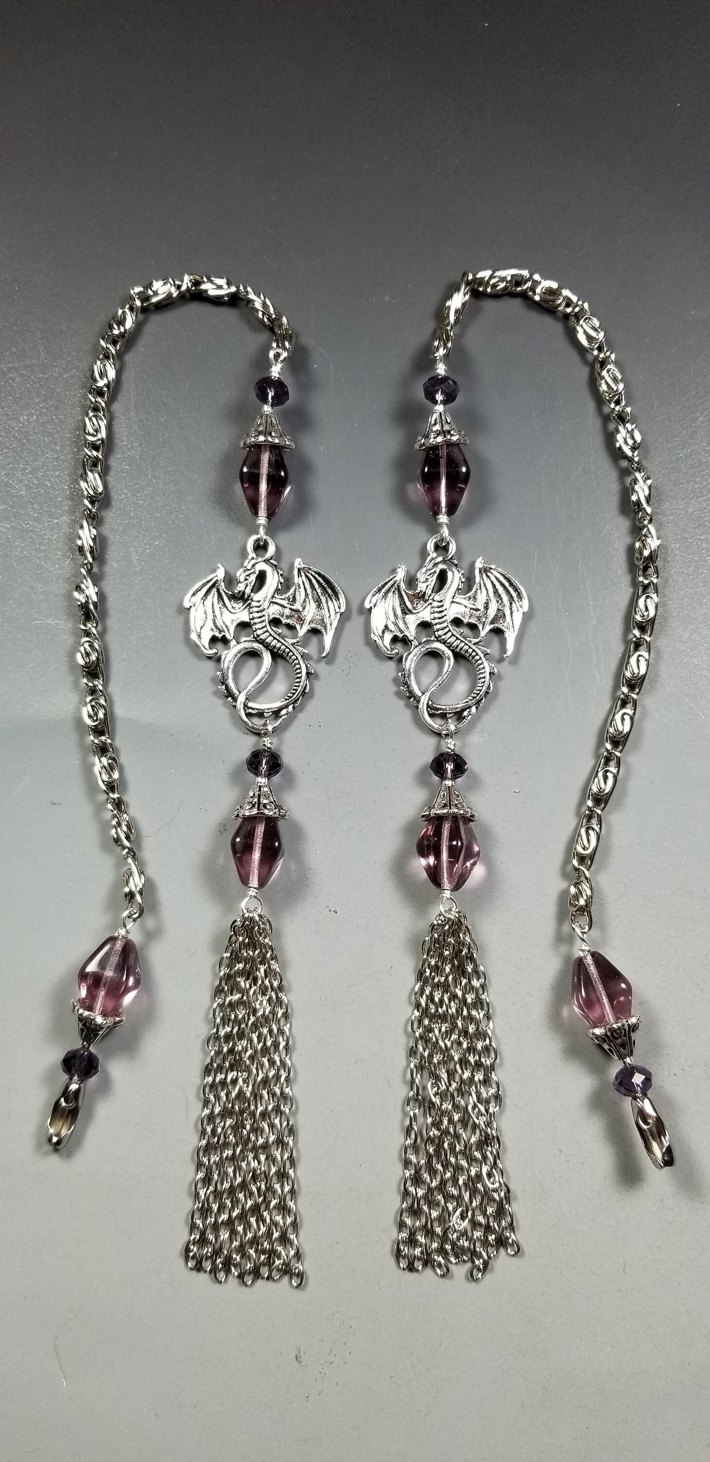 Ceiling Fan/light Pull Chain Set With Dragons, Tassels, Czech Glass ...