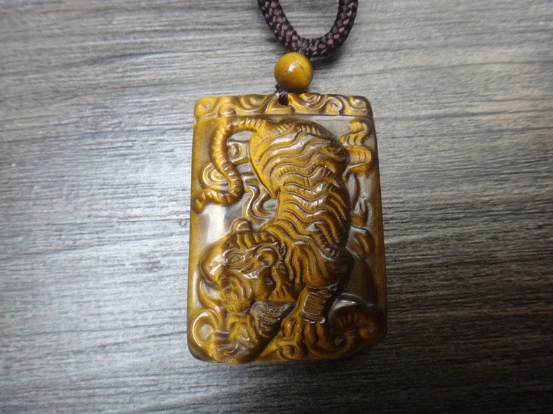 Natural Tiger Eye Tiger Amulet Pendants - Etsy