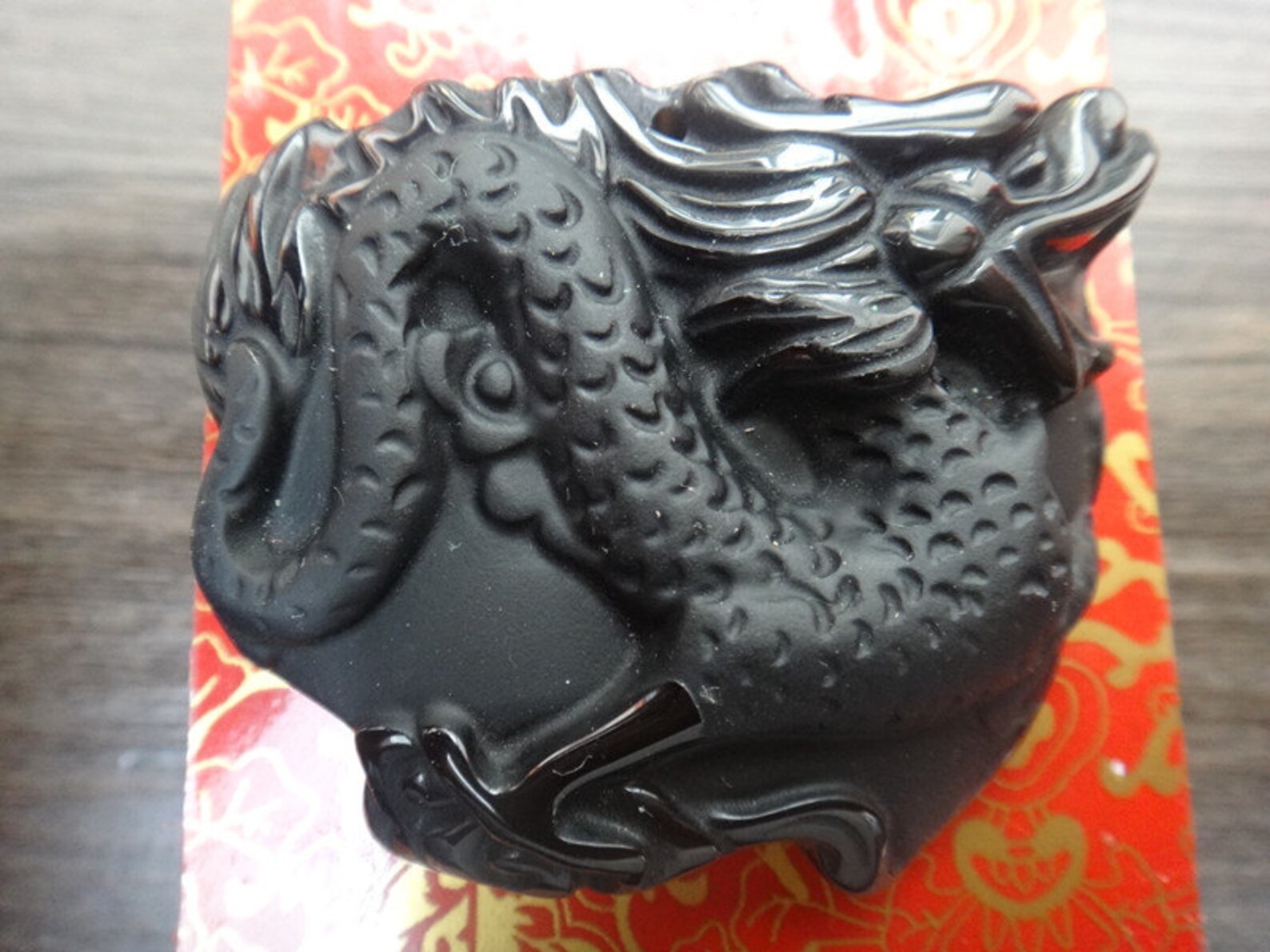 Natural Obsidian Pendant Ancient Chinese Dragon Amulet - Etsy