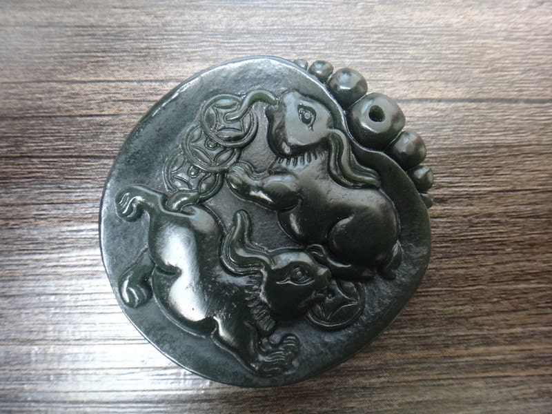 Natural Green Jade Pendant Hand-carved Rabbit Mascot - Etsy