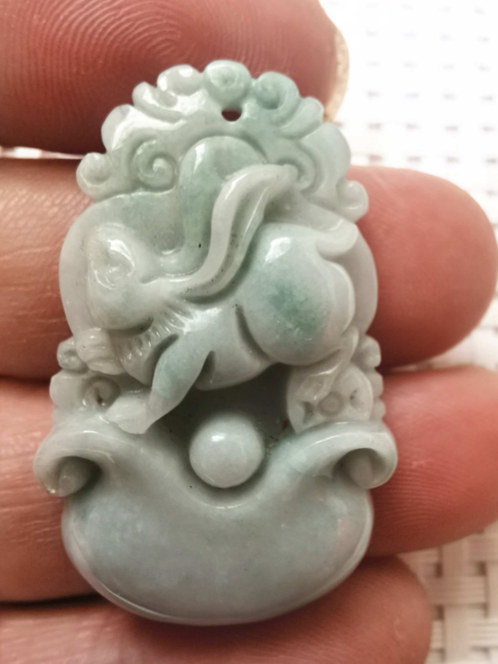 Natural Light Green Jade Rabbit Pendant Mascot - Etsy