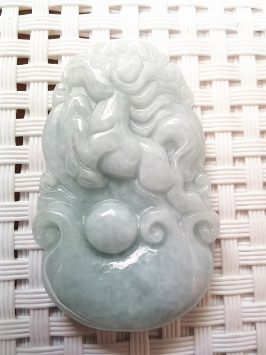 Natural Shallow Green Jade Horse Pendant - Etsy