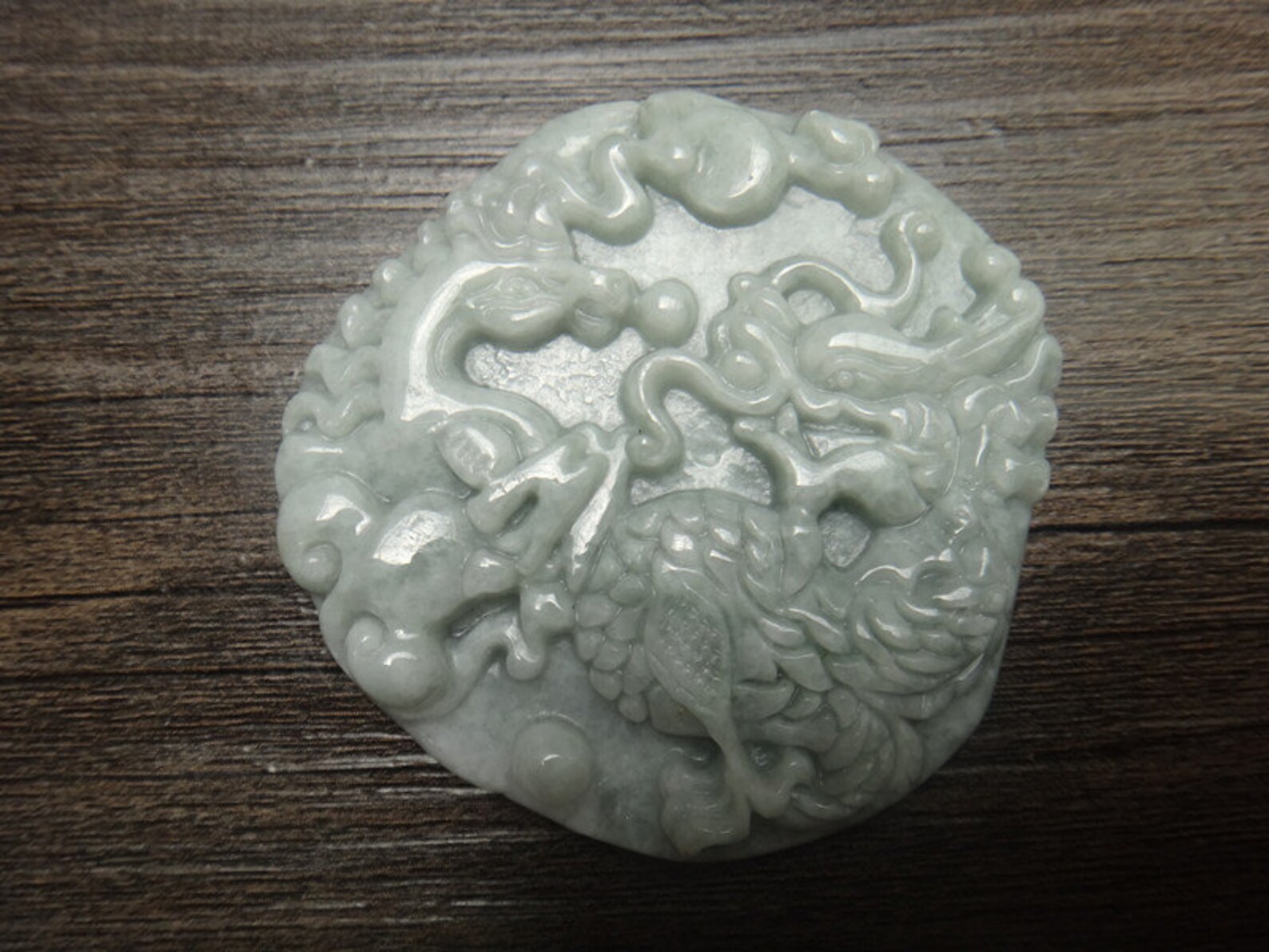 Natural Green Jade Pendant Hand-carved Dragon Mascot Talisman | Etsy