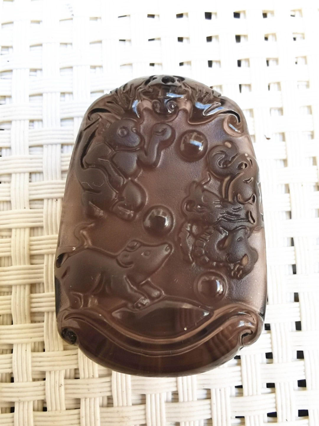 Natural Ice Species Obsidian Monkey, Dragon , Rat Pendant - Etsy