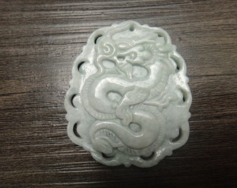 Natural Green Jade Pendant Hand-carved Dragon Mascot Talisman | Etsy