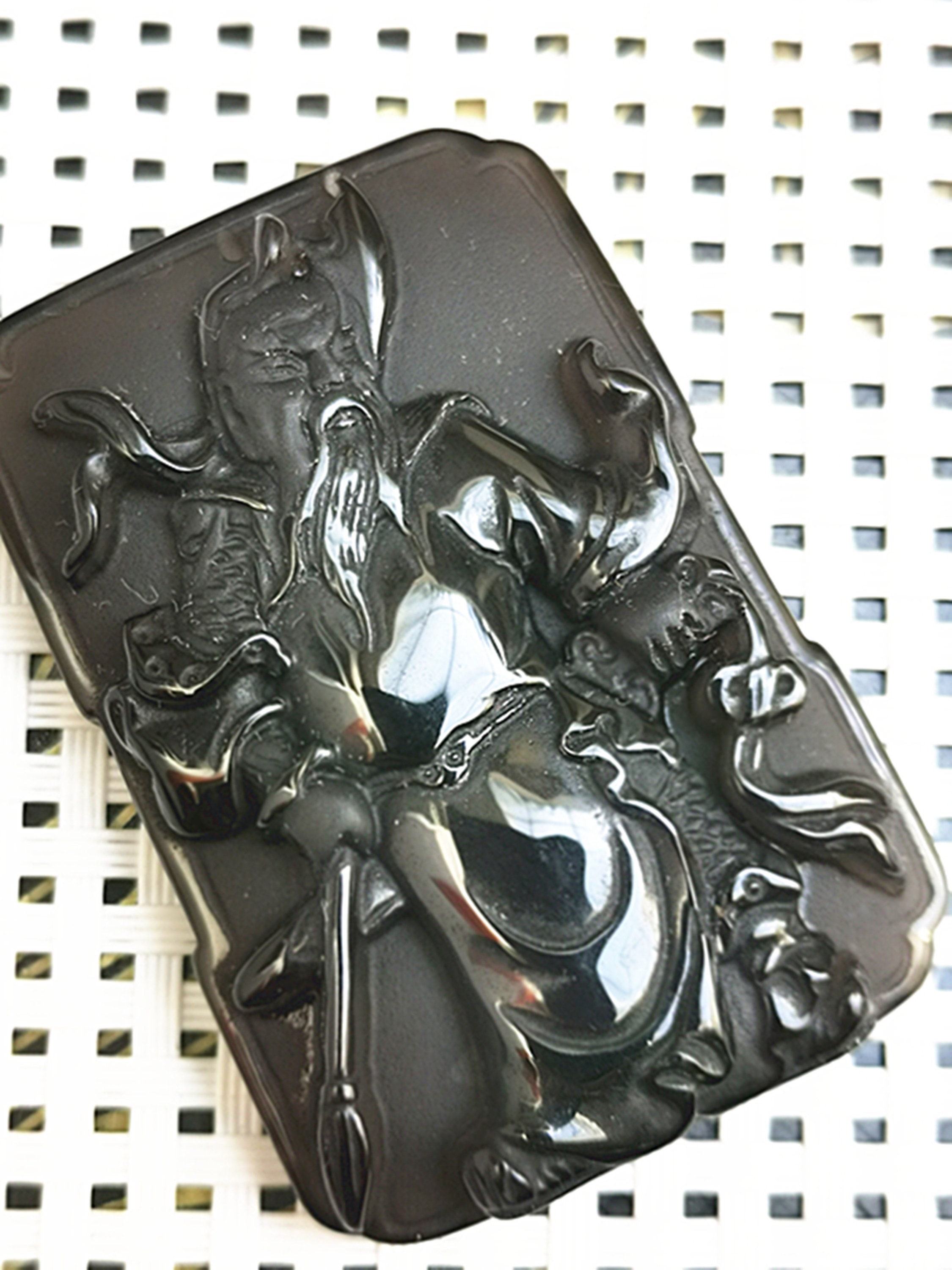 Natural ice kind of rainbow eye obsidian pi yao Guan Yu amulet | Etsy