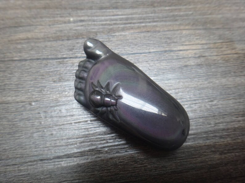 Natural Ice Color Rainbow Eye Obsidian Pendant - Etsy