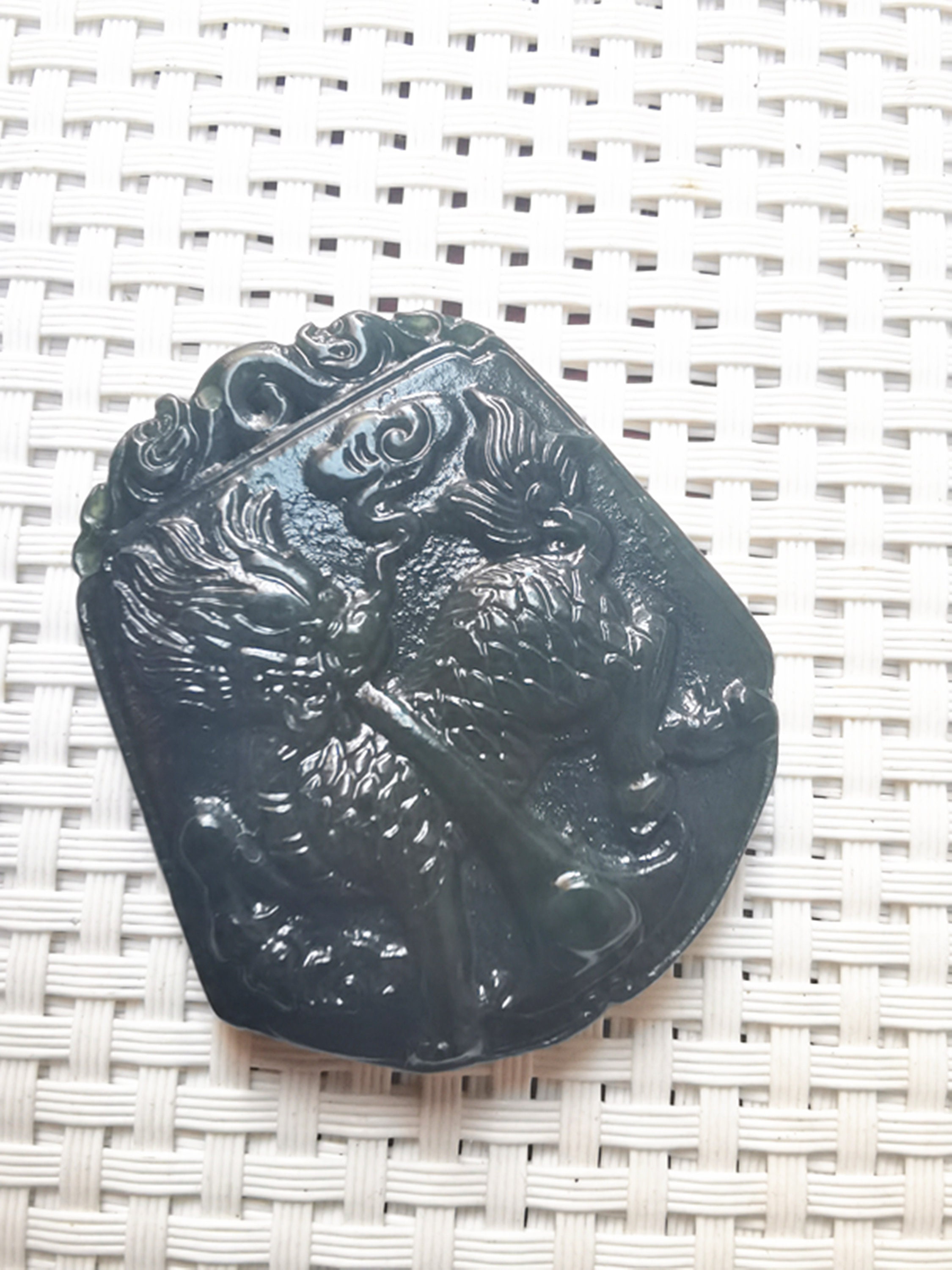 Natural Ink Jade Unicorn Pendant Mascot - Etsy UK