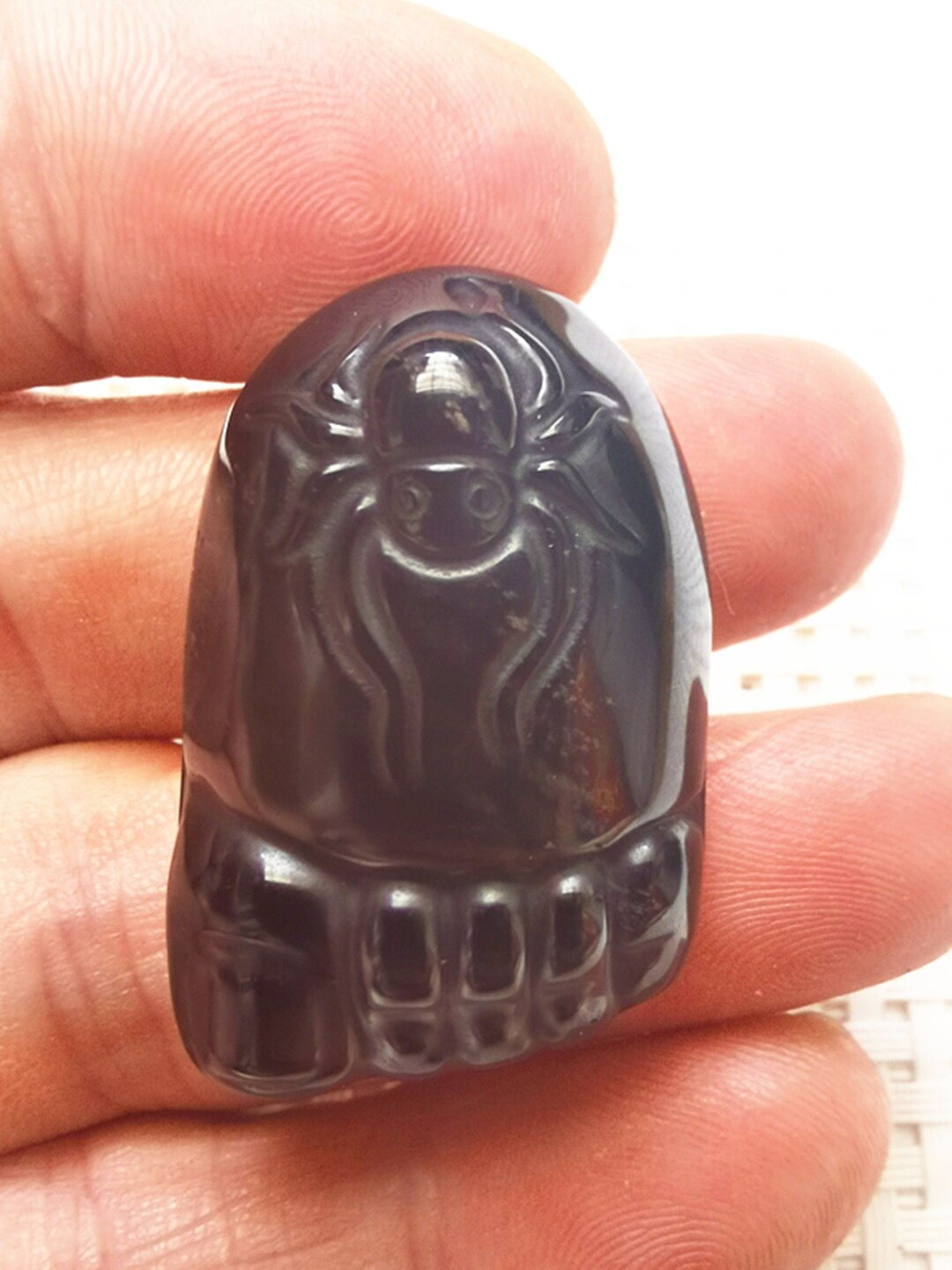 Natural Ice Rainbow Eye Obsidian Feet Pendant "contentment"happiness ...