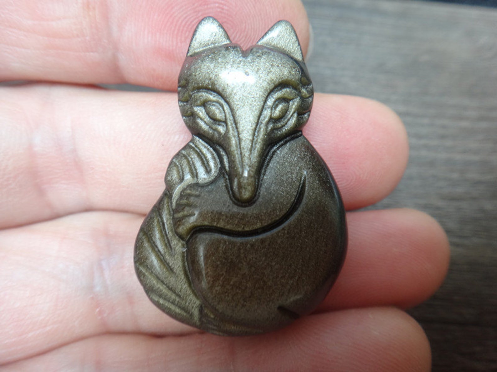 Perfect Natural Gold Obsidian Fox Mascot - Etsy