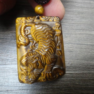 Natural Tiger Eye Tiger Amulet Pendants - Etsy