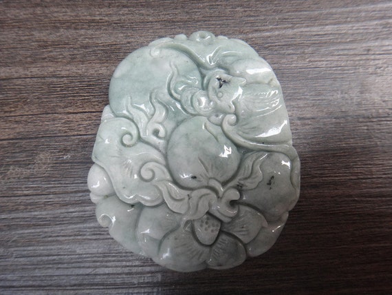 Natural Green Jade Amulet Pendants Wishful | Etsy