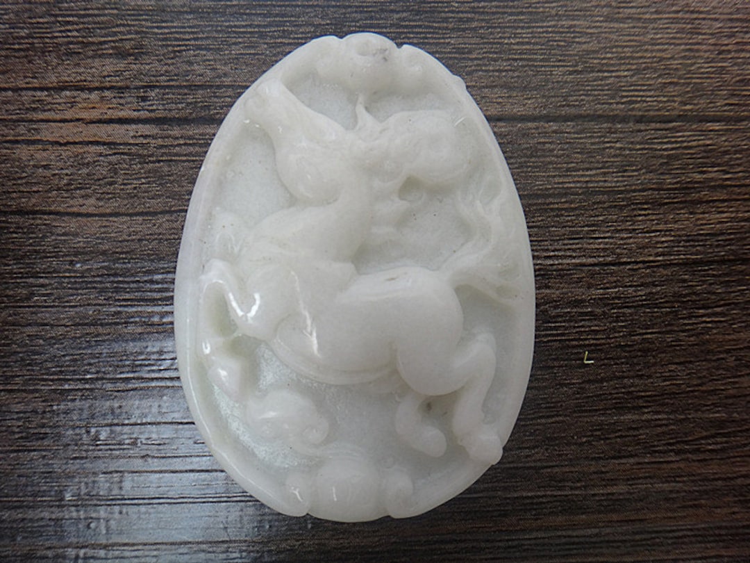 Hand-carved Natural Jade Pendant Pendant Pegasus - Etsy UK