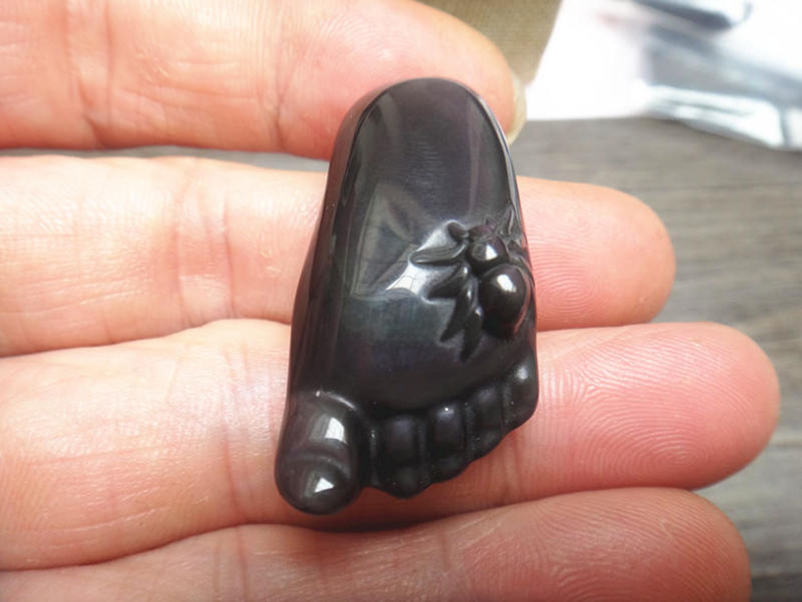 Natural Ice Color Rainbow Eye Obsidian Pendant - Etsy