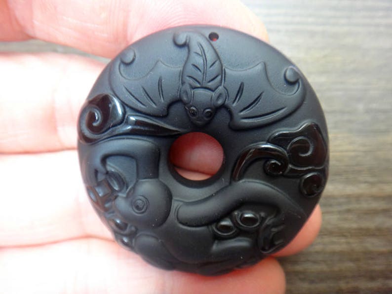 Natural Obsidian Zodiac Monkey Pendant Male and Female - Etsy