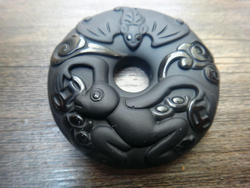 Natural Obsidian Zodiac Monkey Pendant Male and Female | Etsy