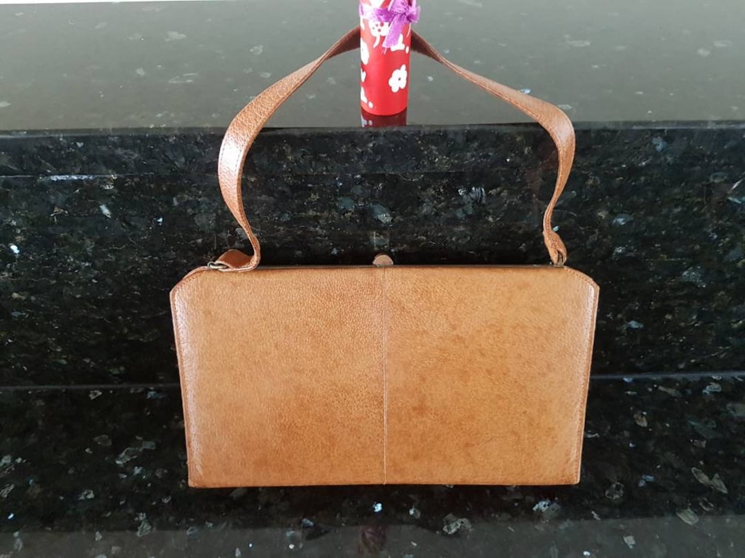 A Vintage Brindle Pig Skin Handbag Purse - Etsy