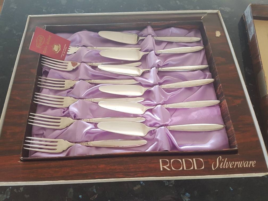 Vintage Rodd Silver Flatware Fish or Dessert Forks and Splades in ...