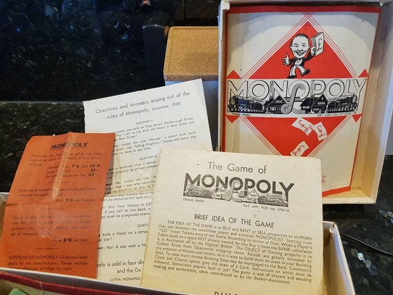 Vintage 1940s Monopoly Game Wooden Houses No Board - Etsy