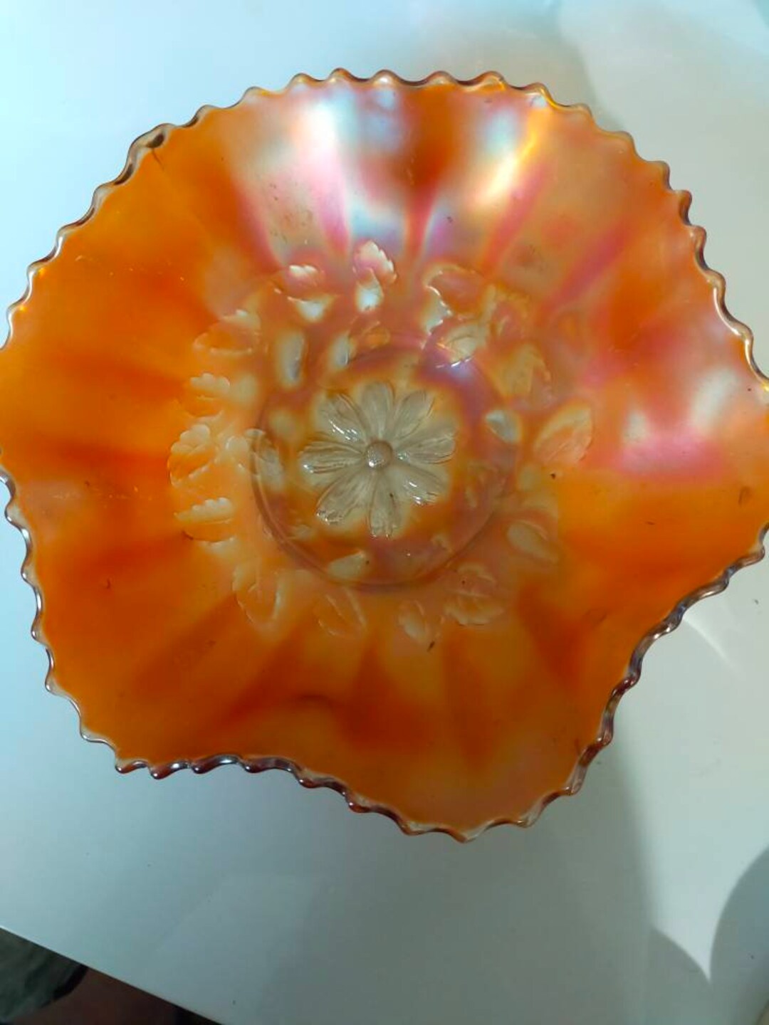 Vintage Large Carnival Glass Marigold Bowl - Etsy