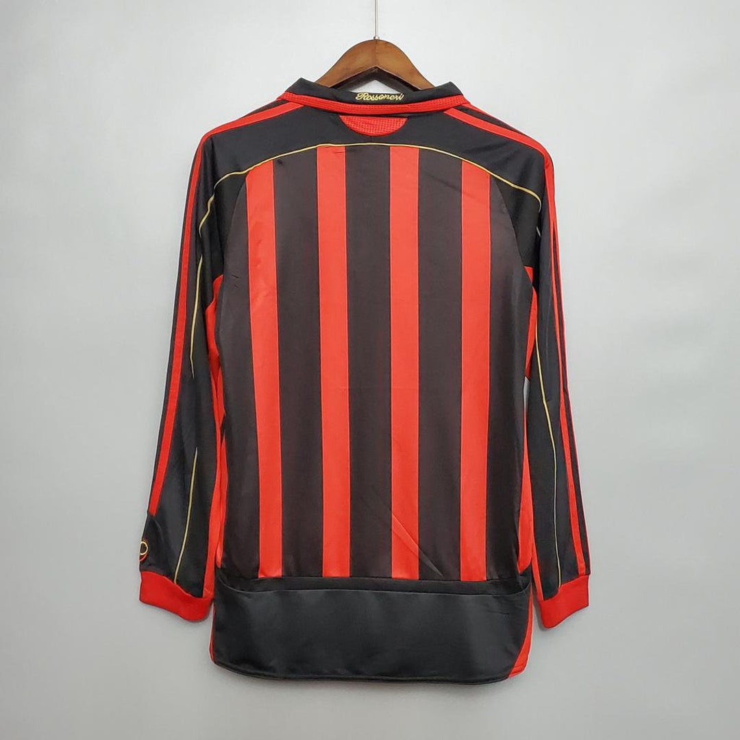 No 80 Ronaldinho Retro 0607 AC Milan Long Sleeve Home, No 80 Ronaldinho Jersey Ac Milan,vintage ...