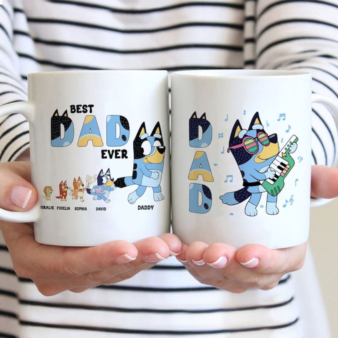 Bluey Dad Mug, Best Dad Ever Mug, Personalized Bluey Dad Mug, Bluey ...