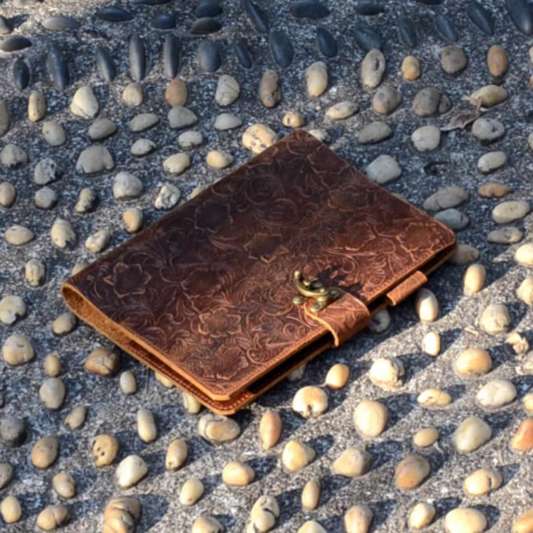 Personalized A5 Notebook Leather Journal , A5 Binder Distressed Brown ...