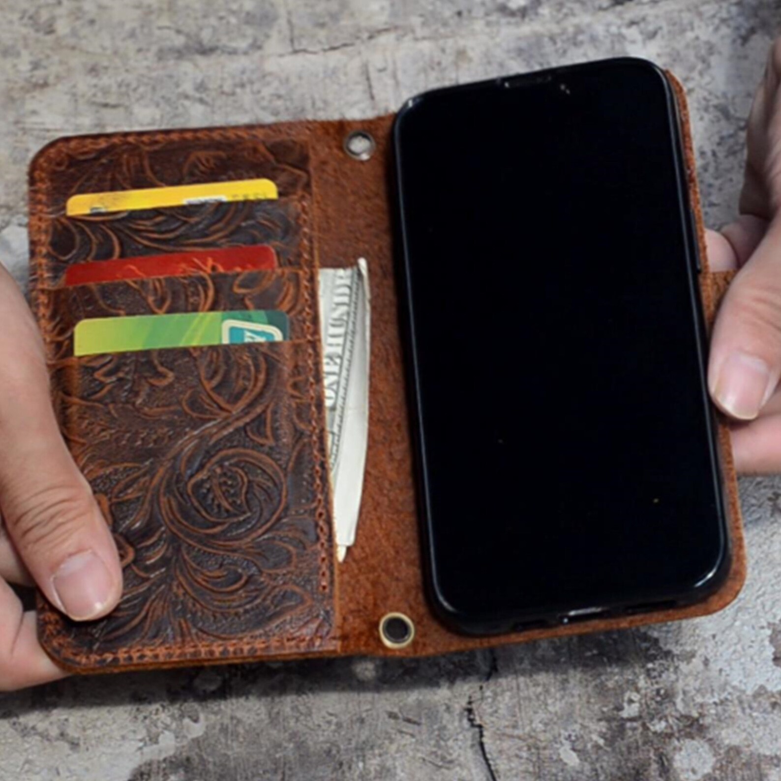 Genuine Leather Wallet Iphone 13 Pro Max / 13 Pro / 13 / 13 - Etsy