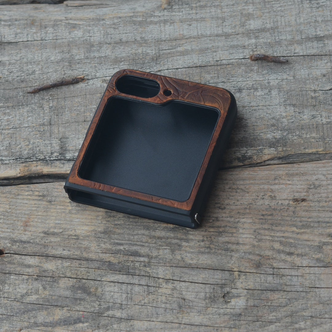 Genuine Leather Galaxy Z Flip 5 4 5 G Leather Back Cover Case Z Flip 5 ...