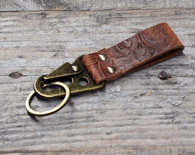 Leather Keychain Leather Keyring Leather Key Fob Key - Etsy